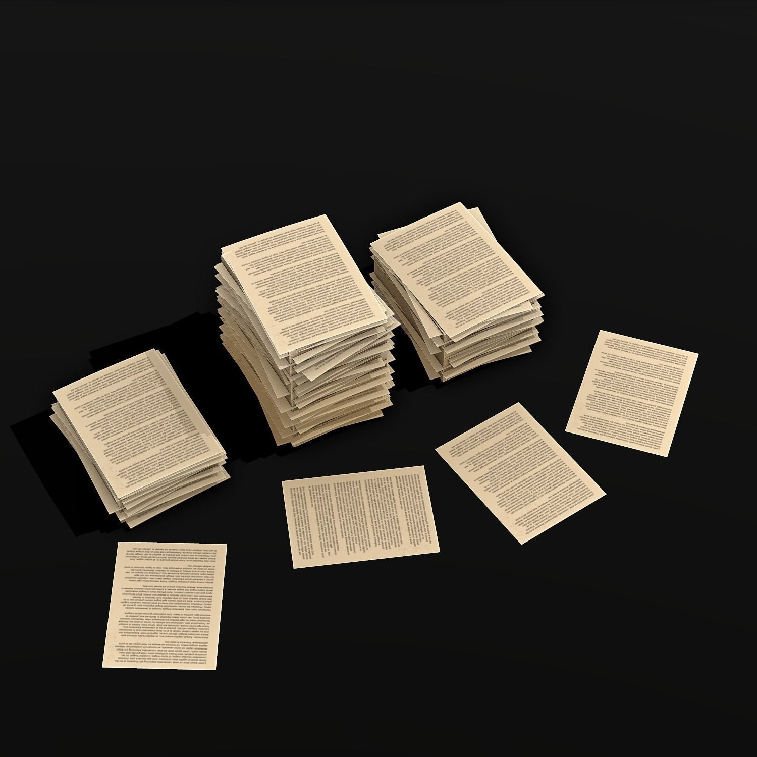 3D model Pile of Paper lowpoly VR / AR / low-poly | CGTrader