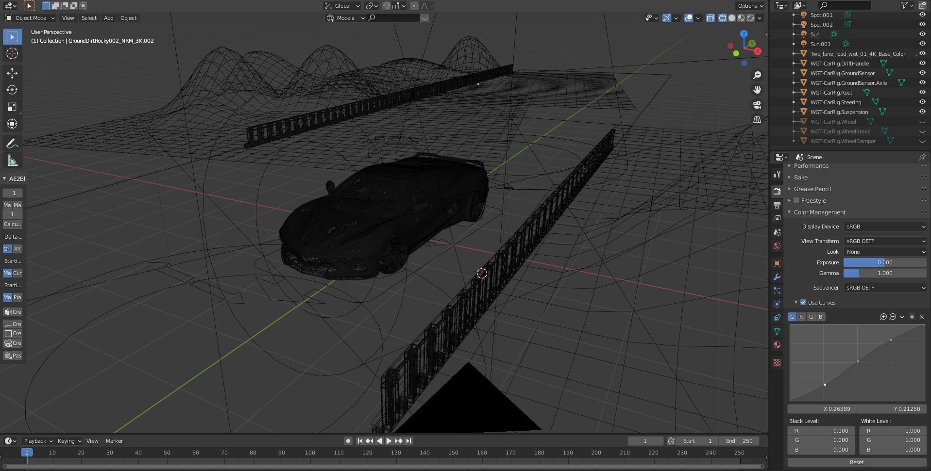 Rigacar sports car driving on highway 3D model rigged | CGTrader