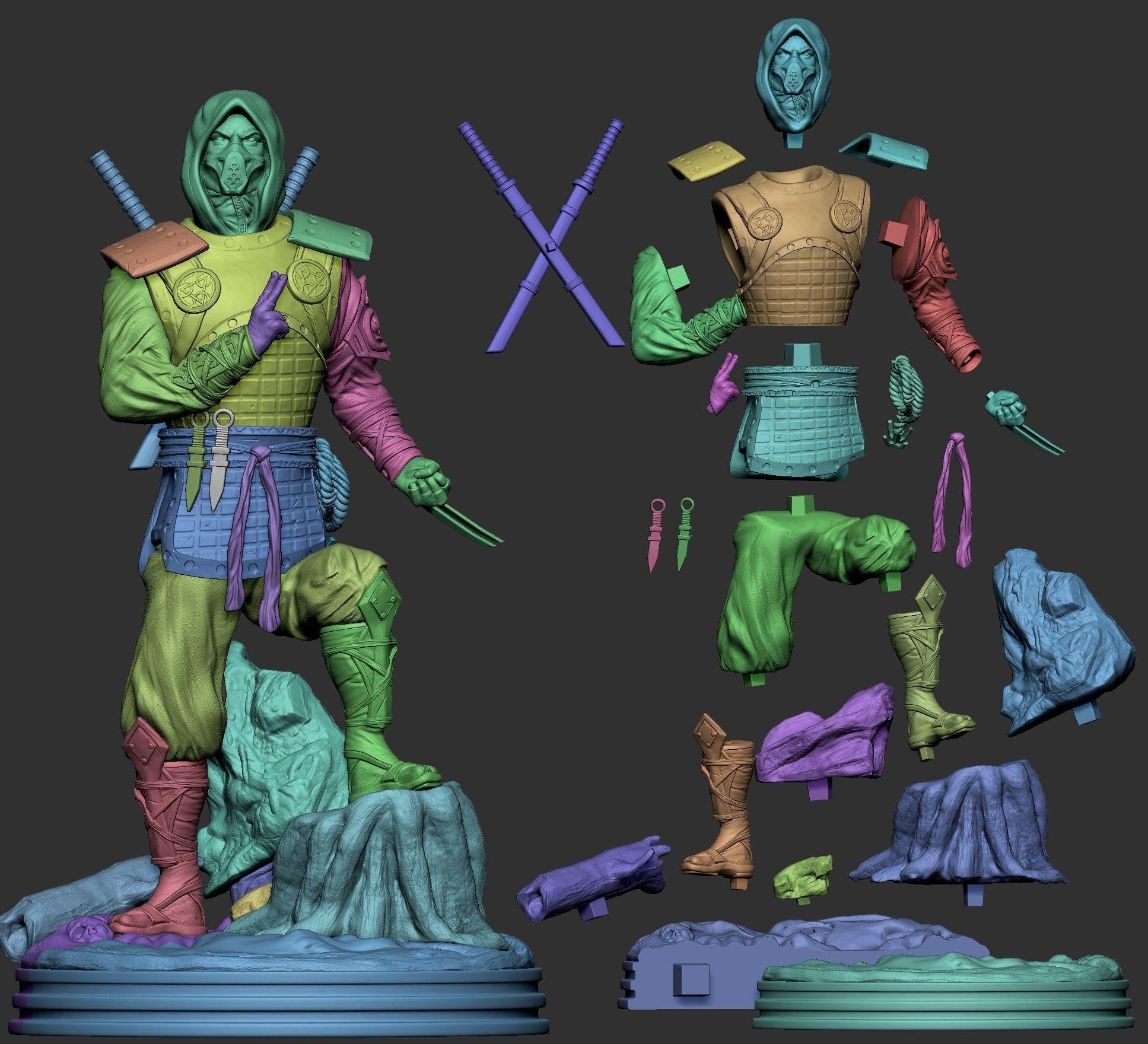 Mortal Kombat Ninja Sub Zero 3D model 3D printable | CGTrader