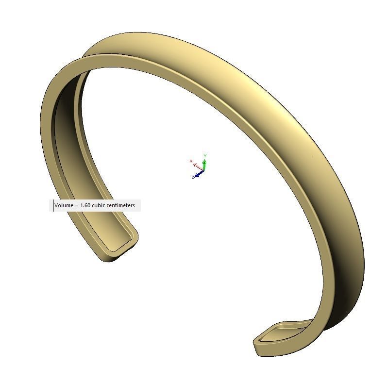 Simple Concave cuff bracelet 3D model 3D printable | CGTrader