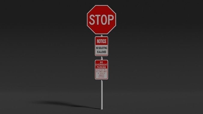 3D model Stop Sign VR / AR / low-poly | CGTrader
