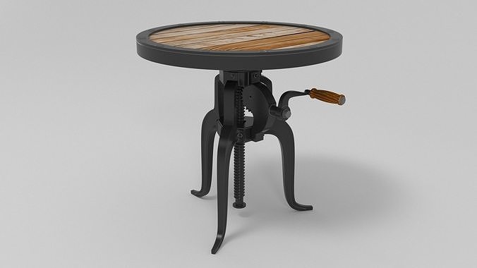 Industrial Adjustable Height Accent Table 3D model | CGTrader