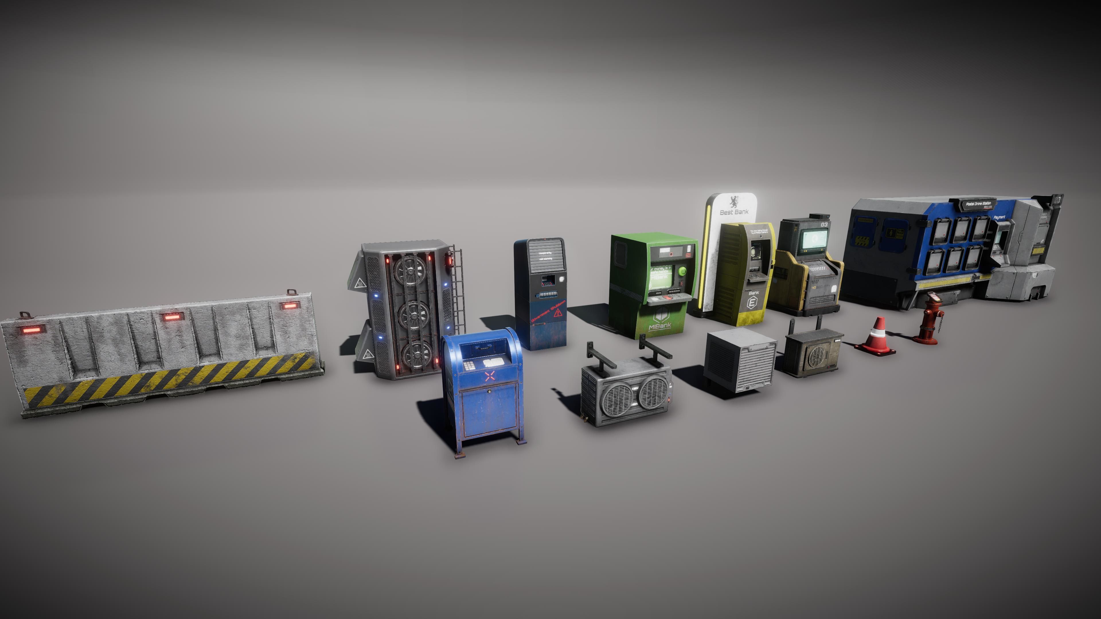 3D model Street Props Cyberpunk VR / AR / low-poly | CGTrader