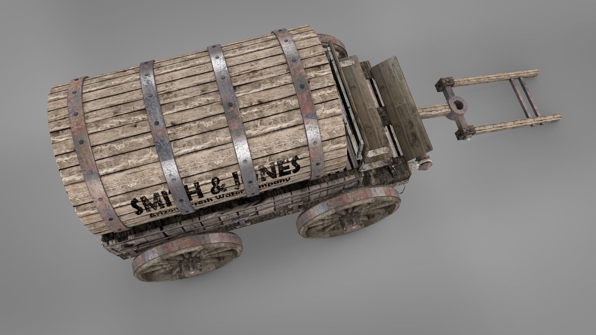 3D model Wild West Water Wagon VR / AR / low-poly | CGTrader