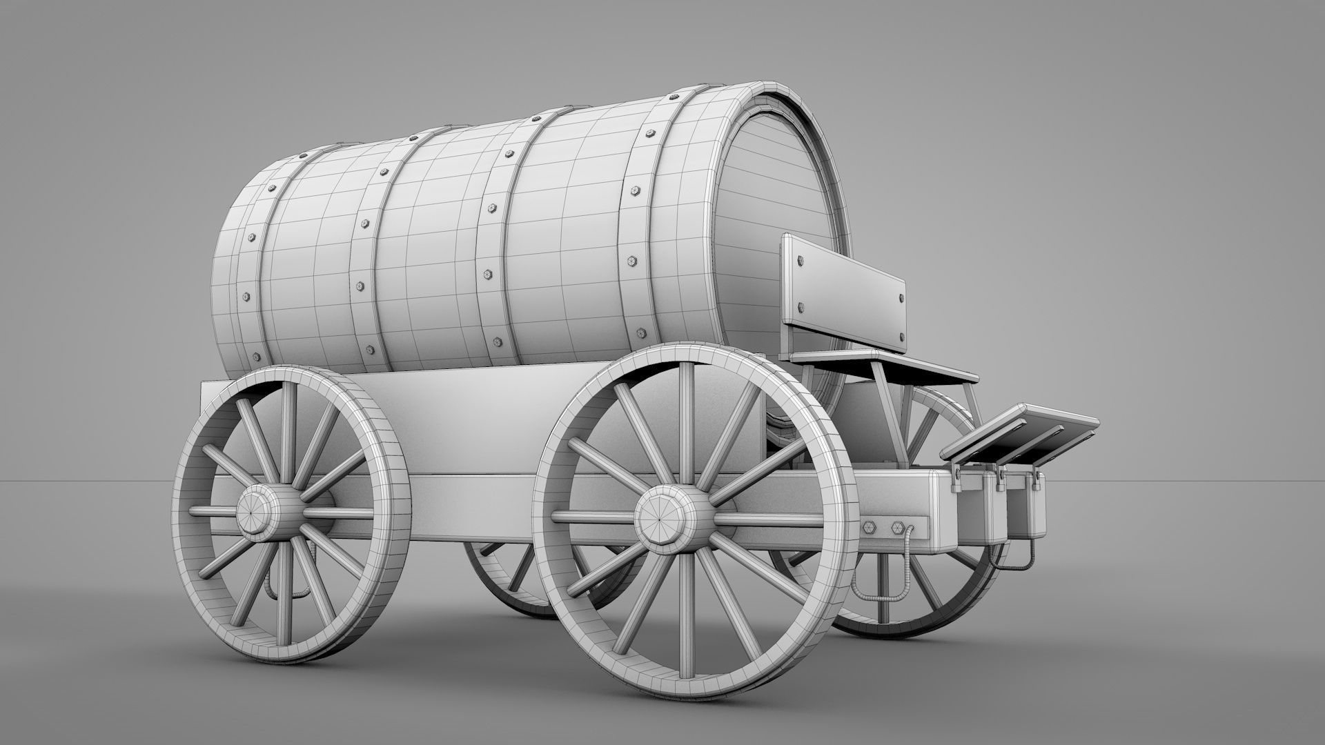 3D model Wild West Water Wagon VR / AR / low-poly | CGTrader