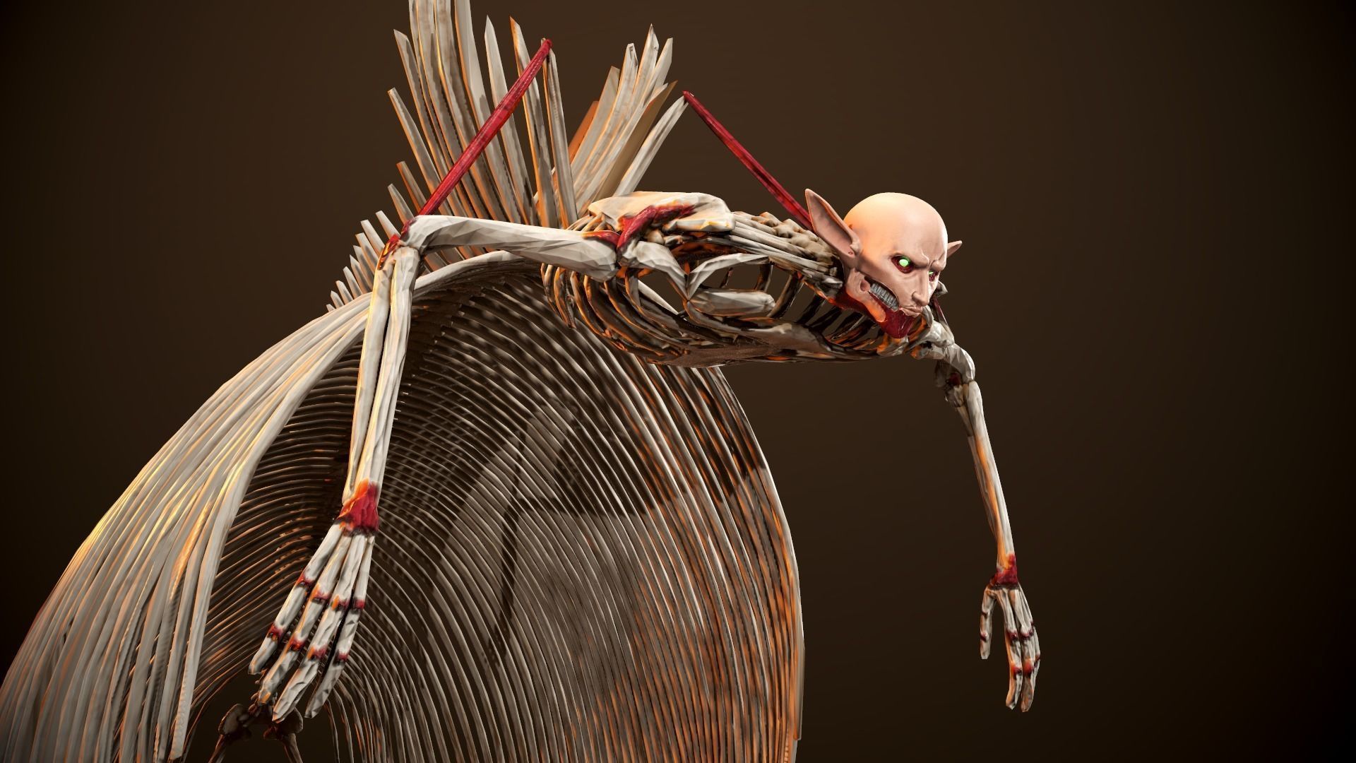 3D model Attack On Titans - Eren Squeleton titan rigged VRchat and more ...