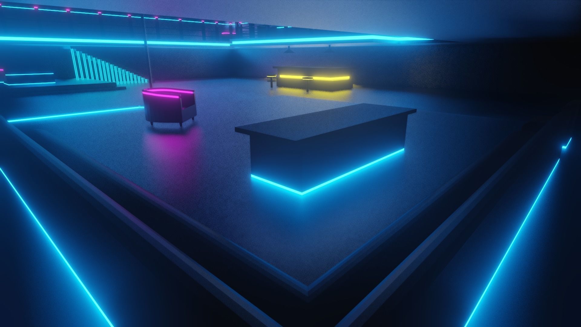 3D model lowpoly baar VR / AR / low-poly | CGTrader