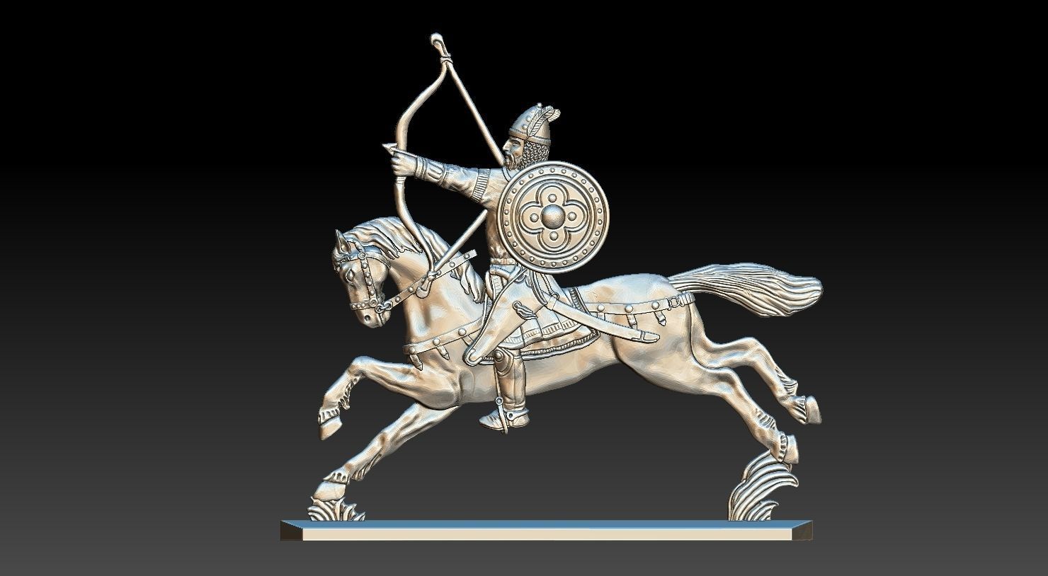 Polovtsian on horse with bow 3D model 3D printable | CGTrader