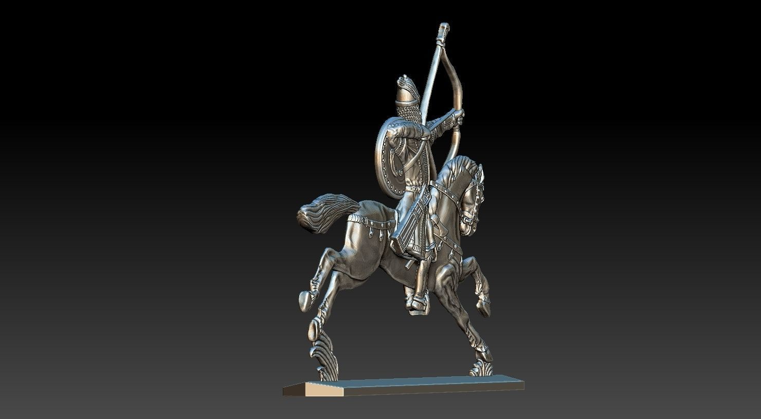 Polovtsian on horse with bow 3D model 3D printable | CGTrader