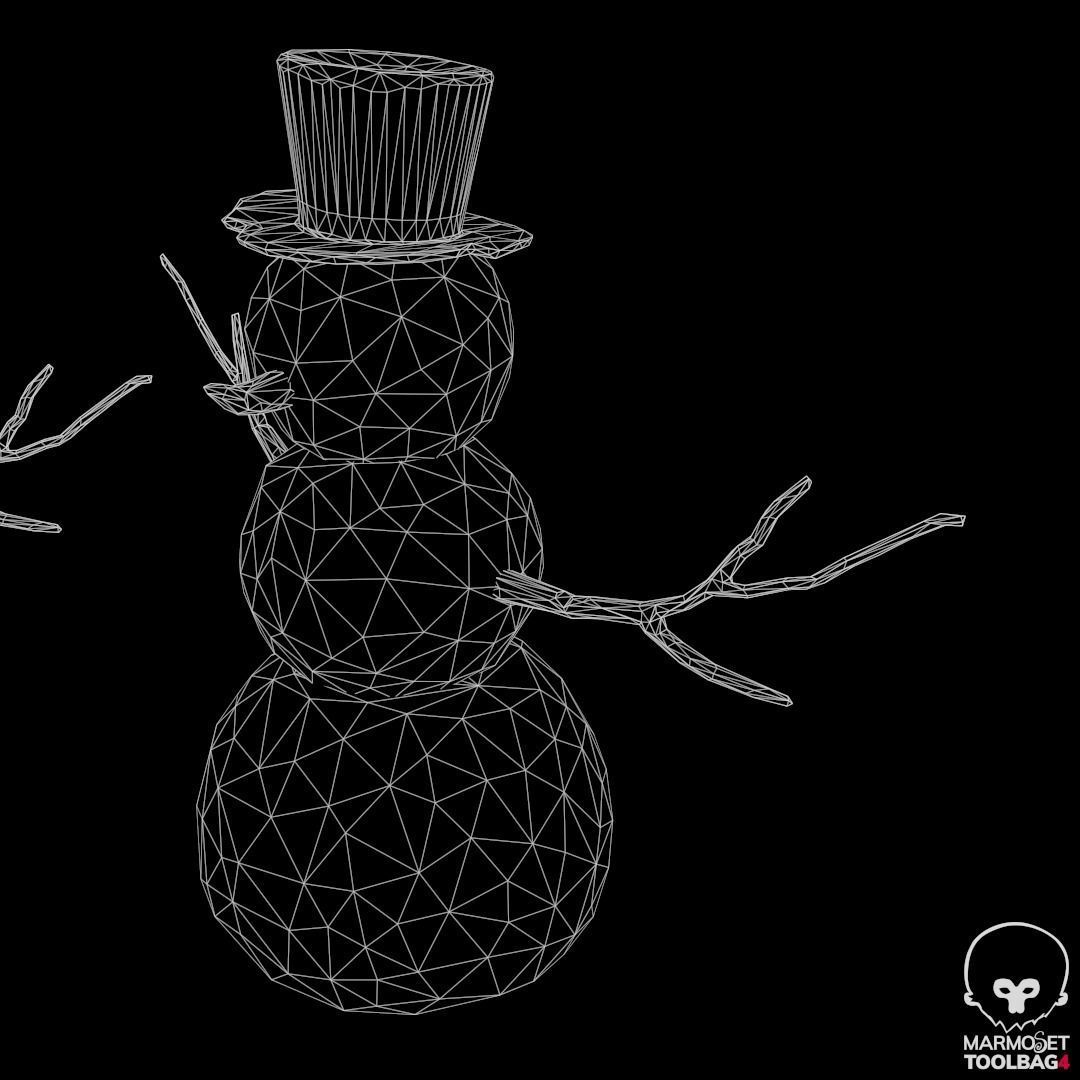3D model low poly snowman with hat VR / AR / low-poly | CGTrader