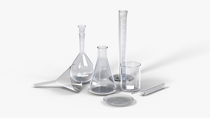 Laboratory Glassware Set 3D model | CGTrader