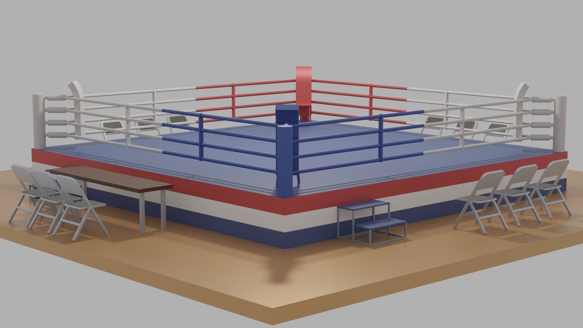 Low Poly Cartoon Boxing Ring 3D model | CGTrader