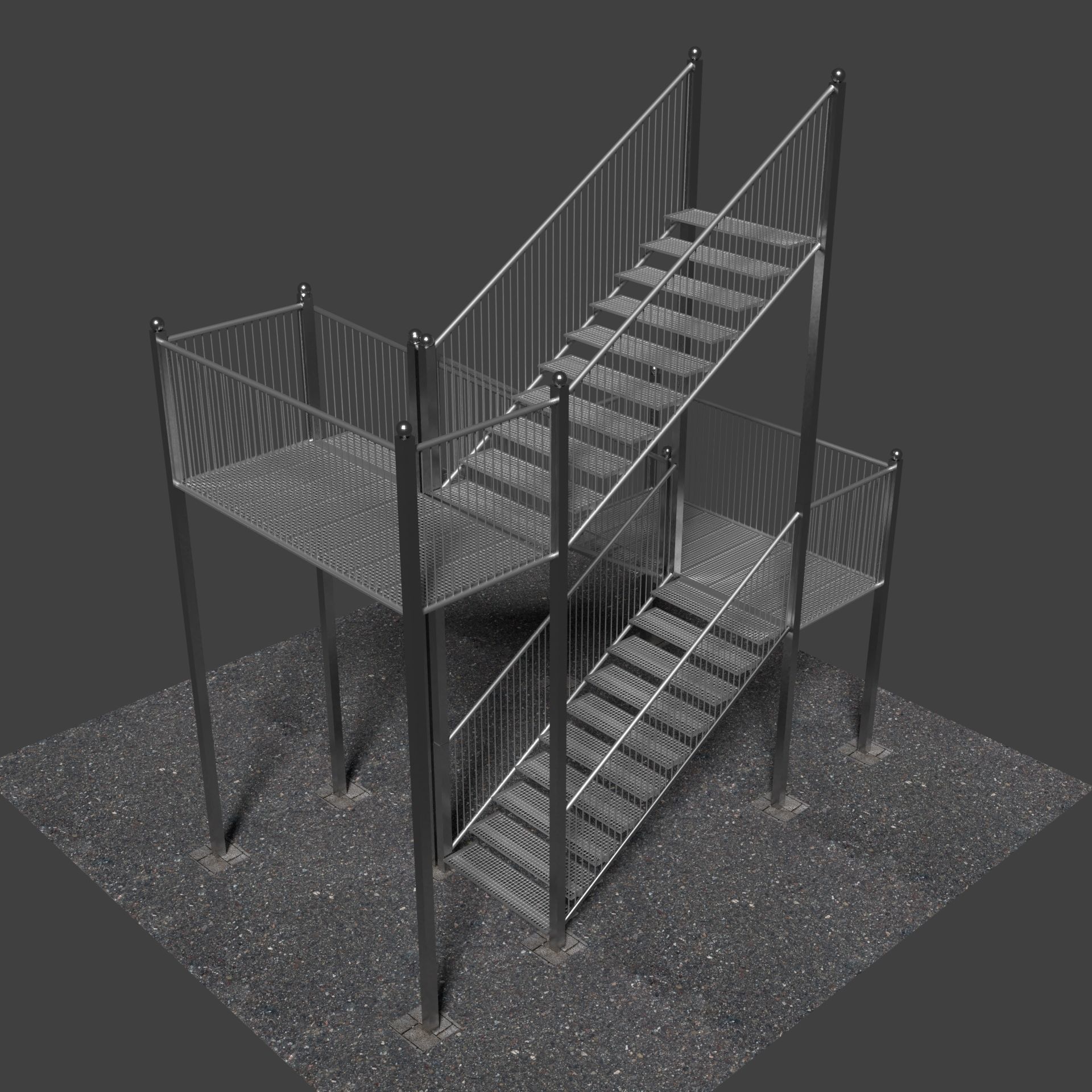 3D model Metal Stairs VR / AR / low-poly | CGTrader
