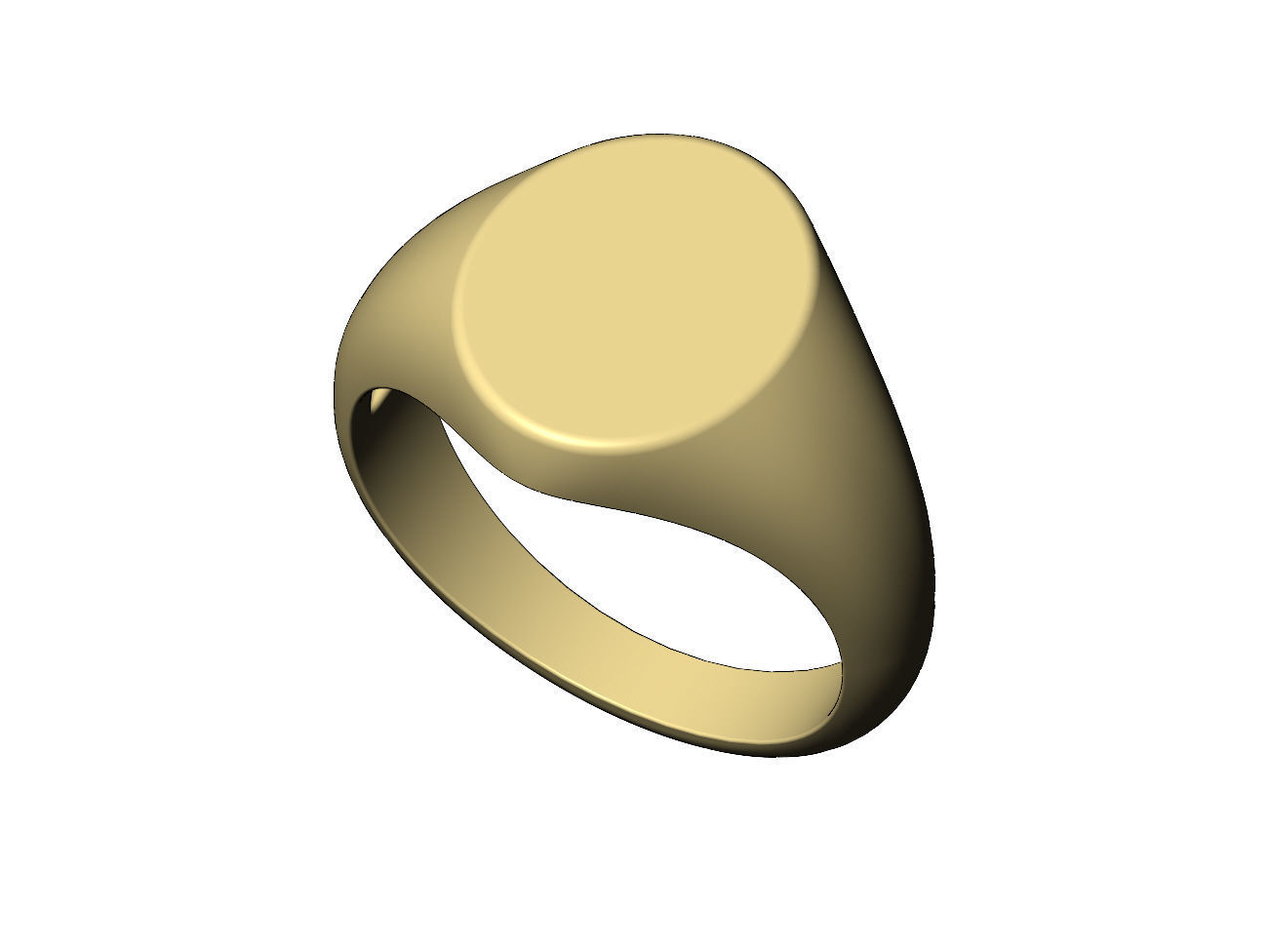 Small 12x10mm oval signet ring 3D model 3D printable | CGTrader