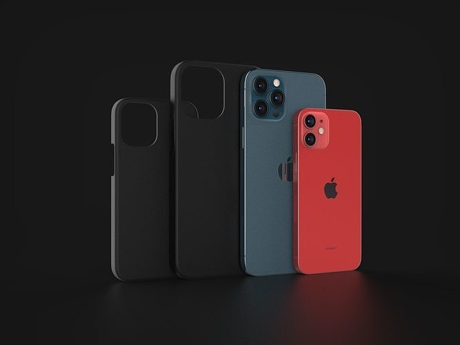 3D Model Collection Apple Cases and Models of iPhone 12 All Models ...