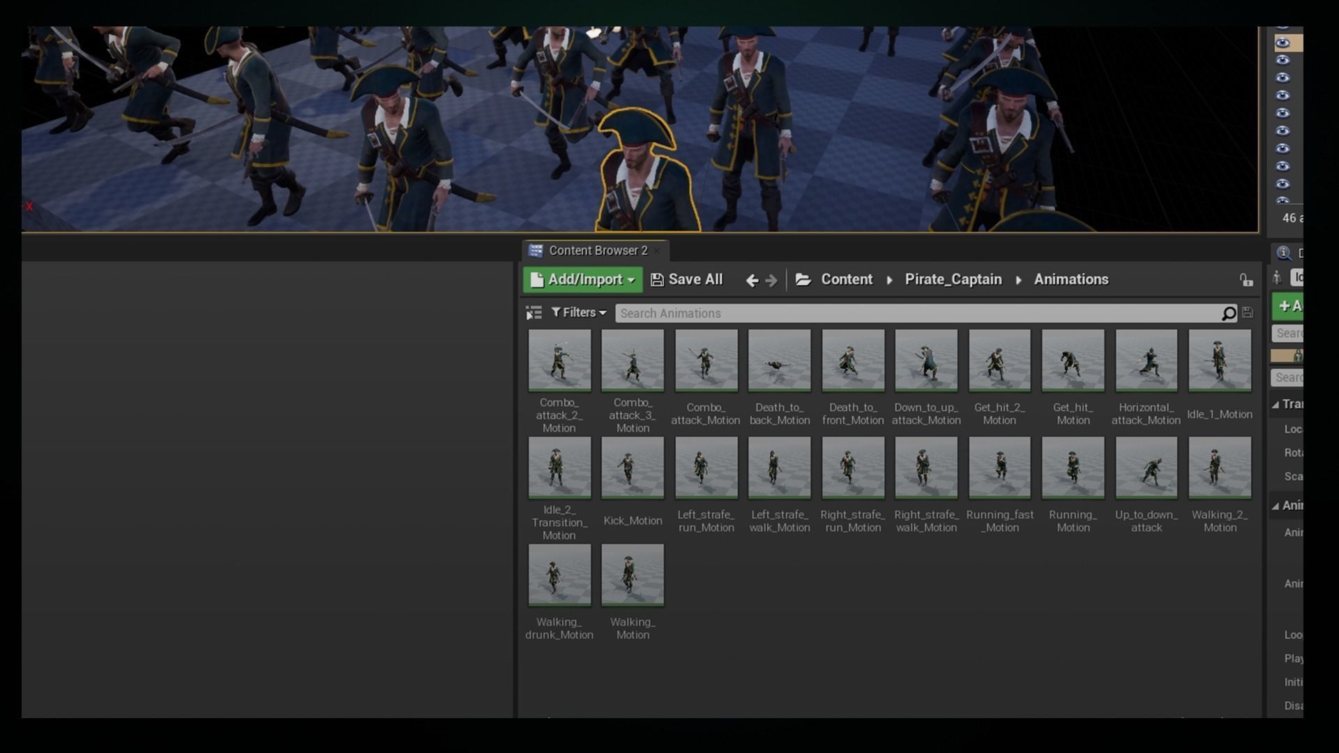 3D model Pirate Captain Gameready with animations VR / AR / low-poly ...