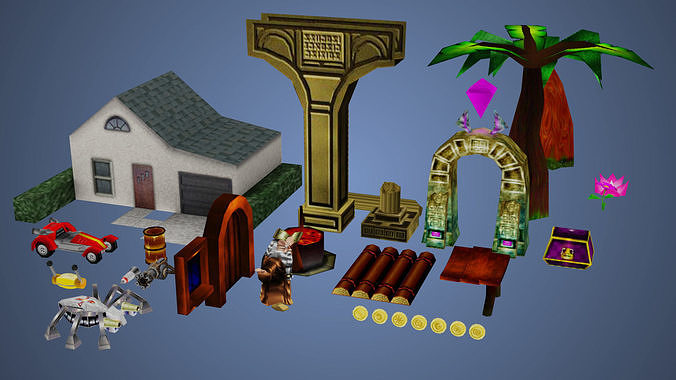 Retro Model Pack free VR / AR / low-poly 3D model | CGTrader