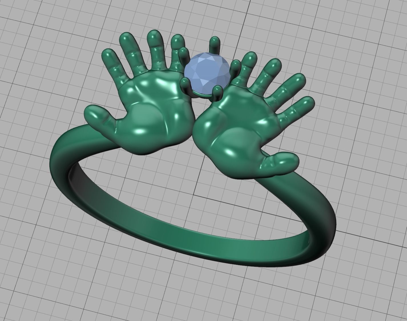 Baby Palms Ring Newborn Ring Birthstone 3dmodel 3D model 3D printable ...