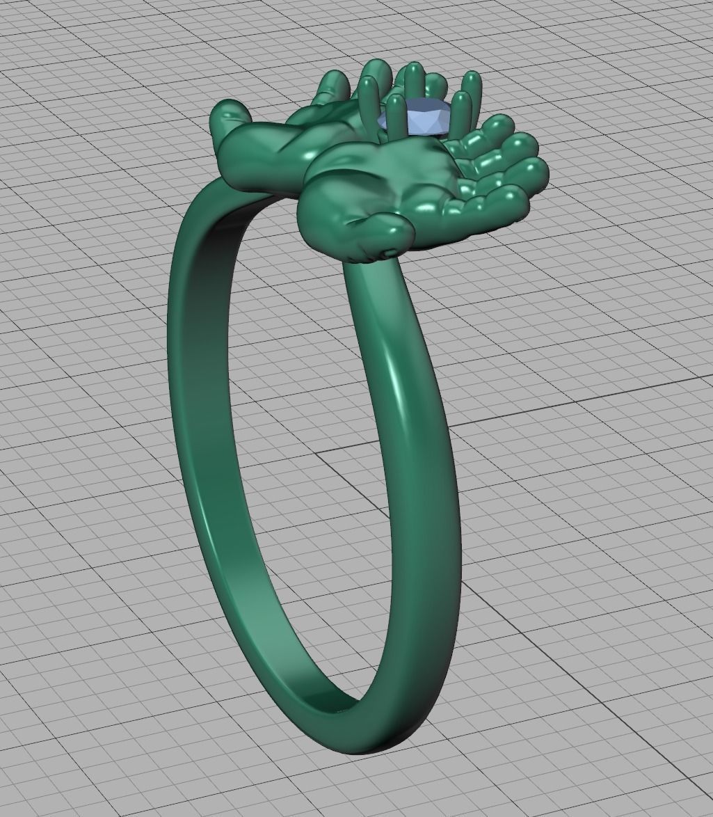 Baby Palms Ring Newborn Ring Birthstone 3dmodel 3D model 3D printable ...