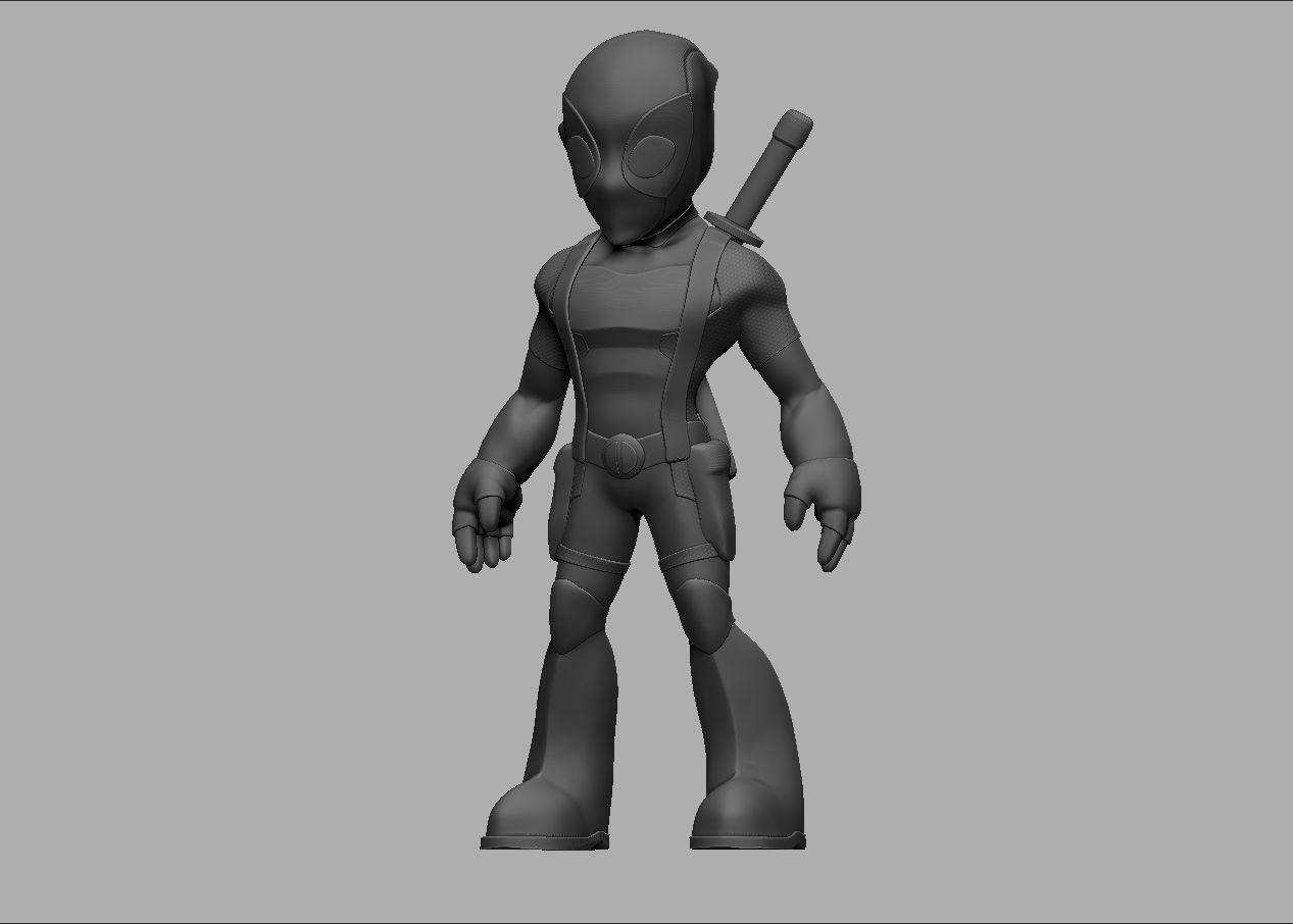 Chibi cartoon deadpool model 3D model 3D printable | CGTrader