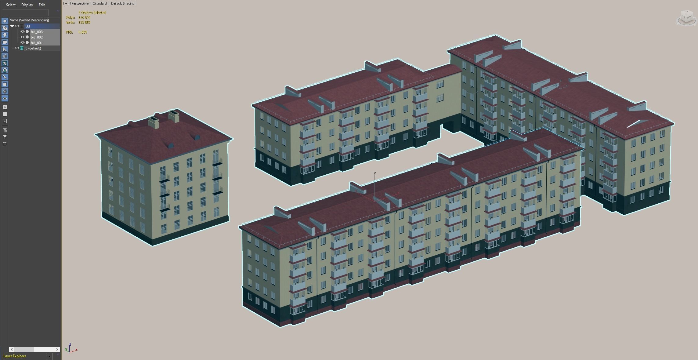 Five-story residential city building 3D model | CGTrader