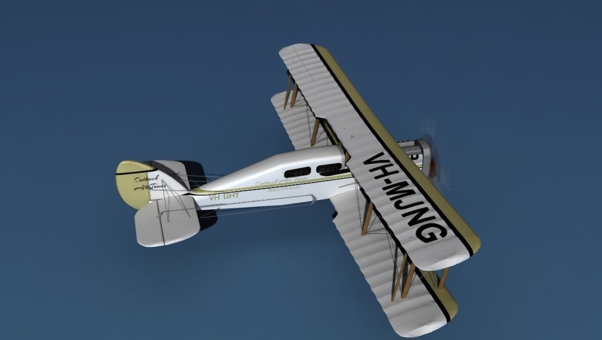 Airco DH-4 Outback Air Trans 3D model animated rigged | CGTrader