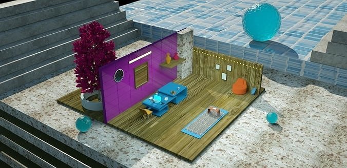 simple three 3D design free 3D model | CGTrader