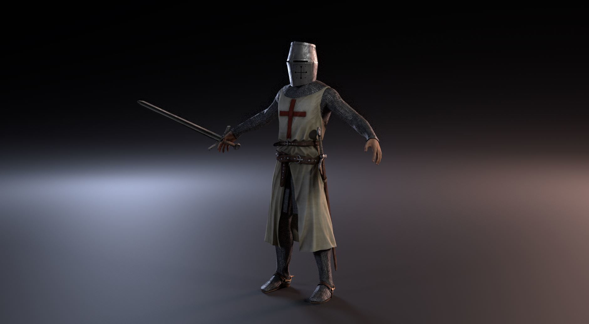 3D model Templeknight rigged VR / AR / low-poly | CGTrader