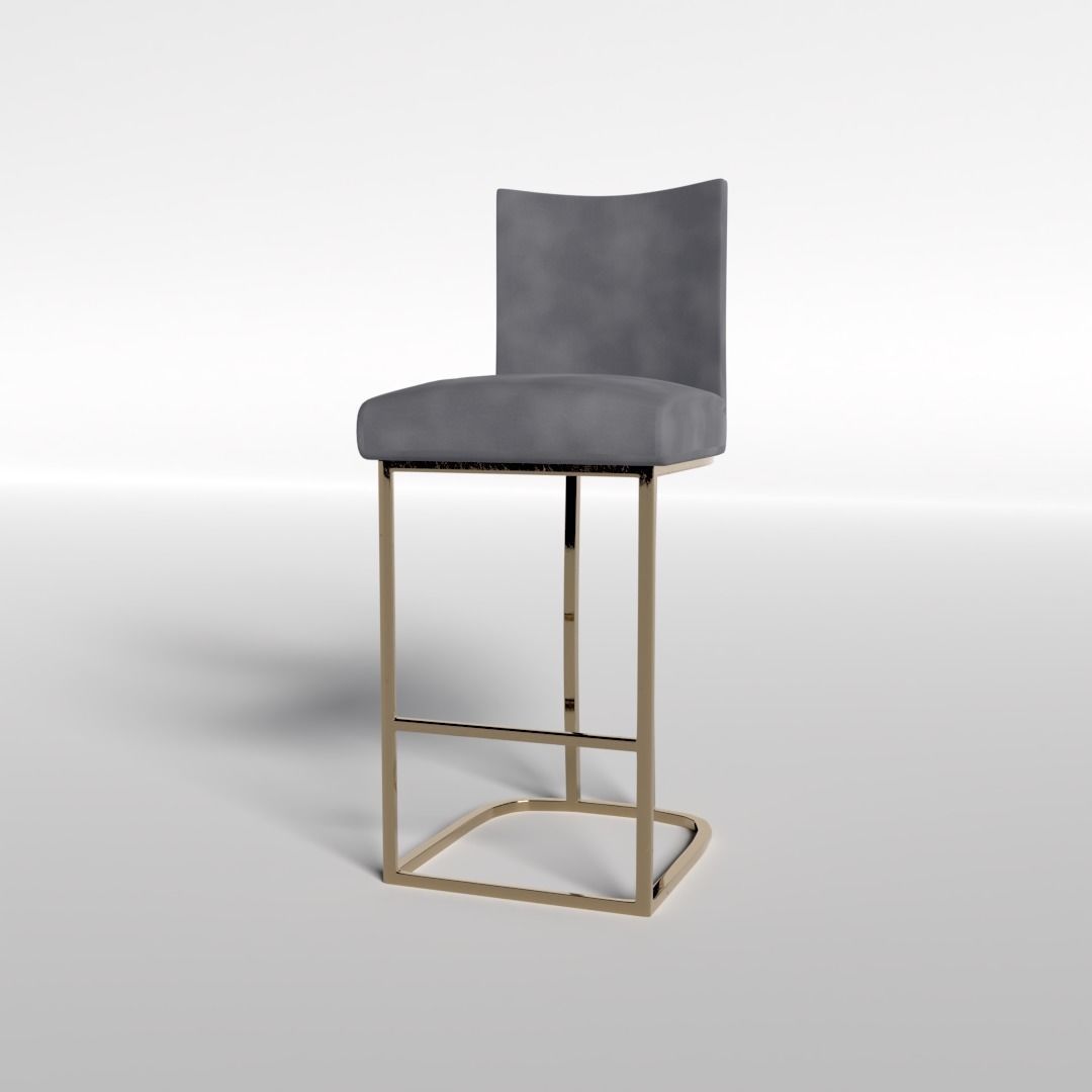 Heidi Velvet Counter Stool free 3D model | CGTrader