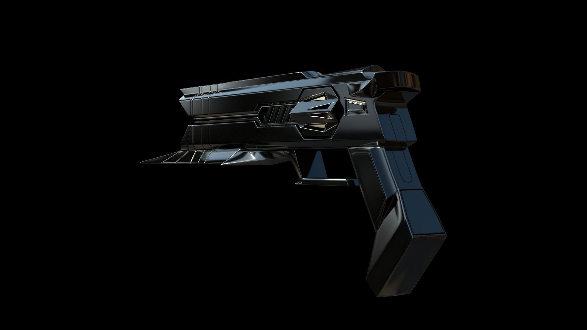 Sci-fi Futuristic blaster GUN free 3D model | CGTrader