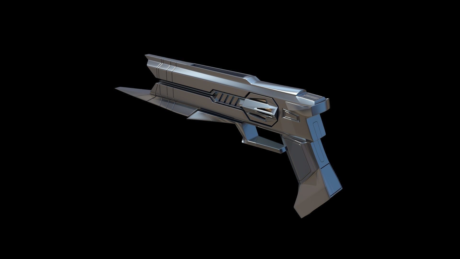 Sci-fi Futuristic blaster GUN free 3D model | CGTrader