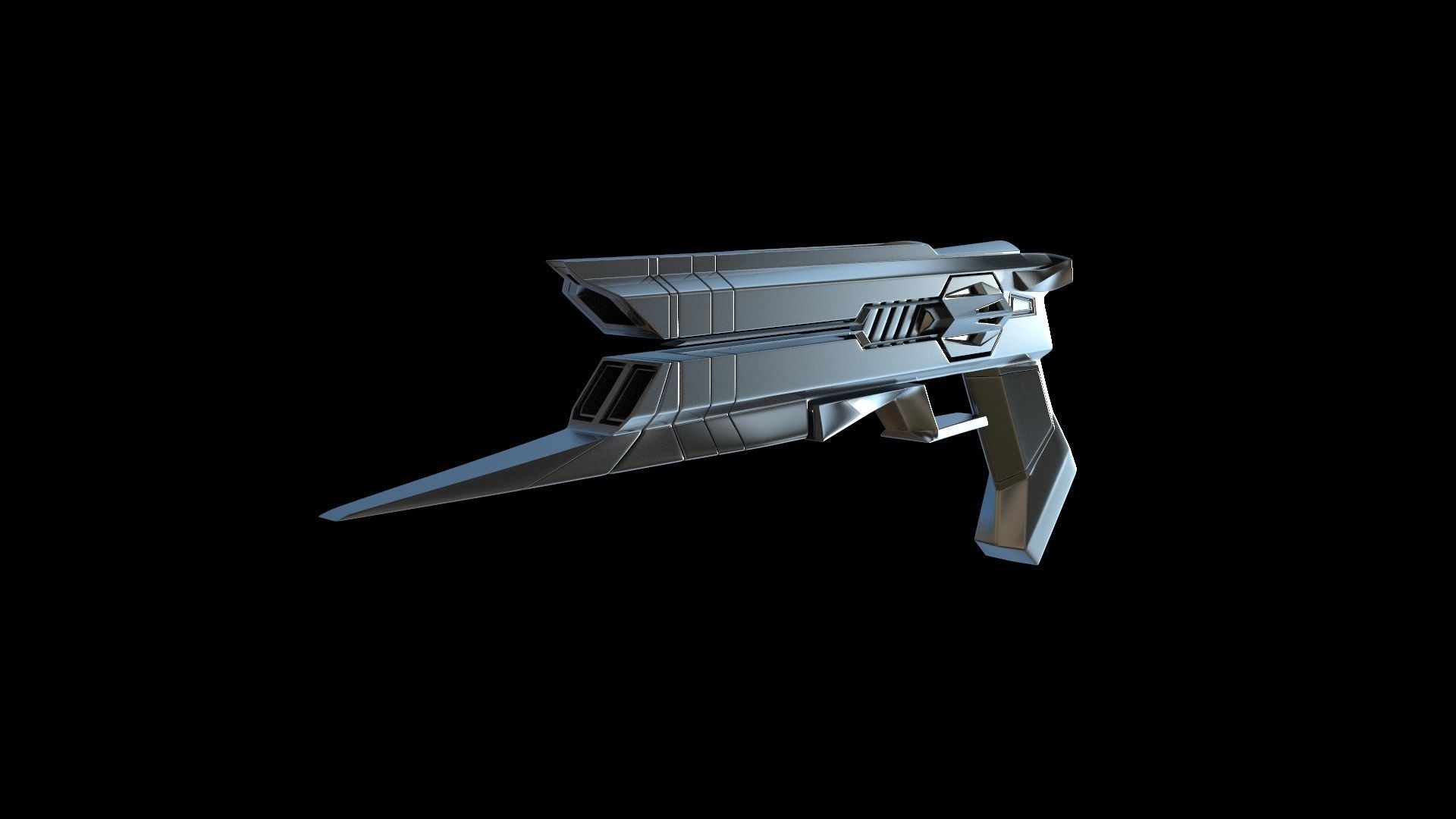 Sci-fi Futuristic blaster GUN free 3D model | CGTrader
