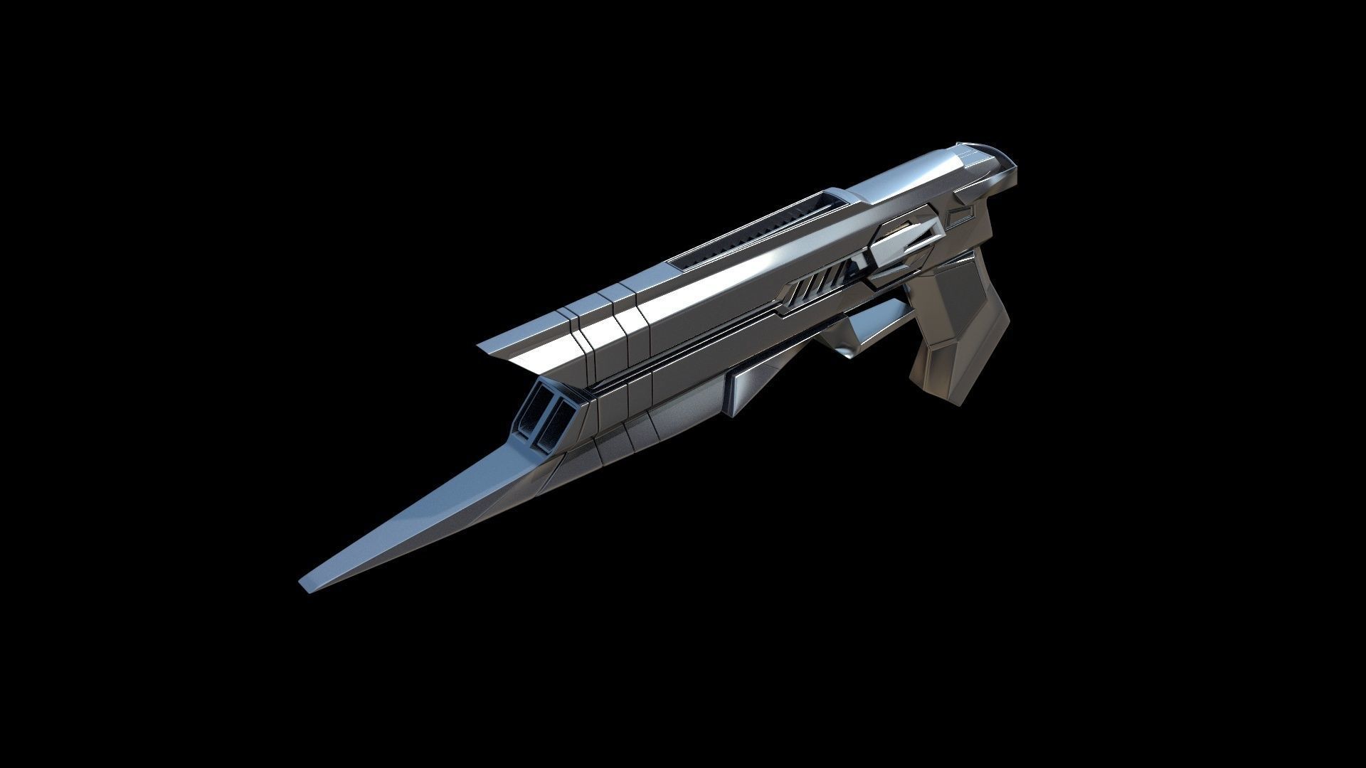 Sci-fi Futuristic blaster GUN free 3D model | CGTrader