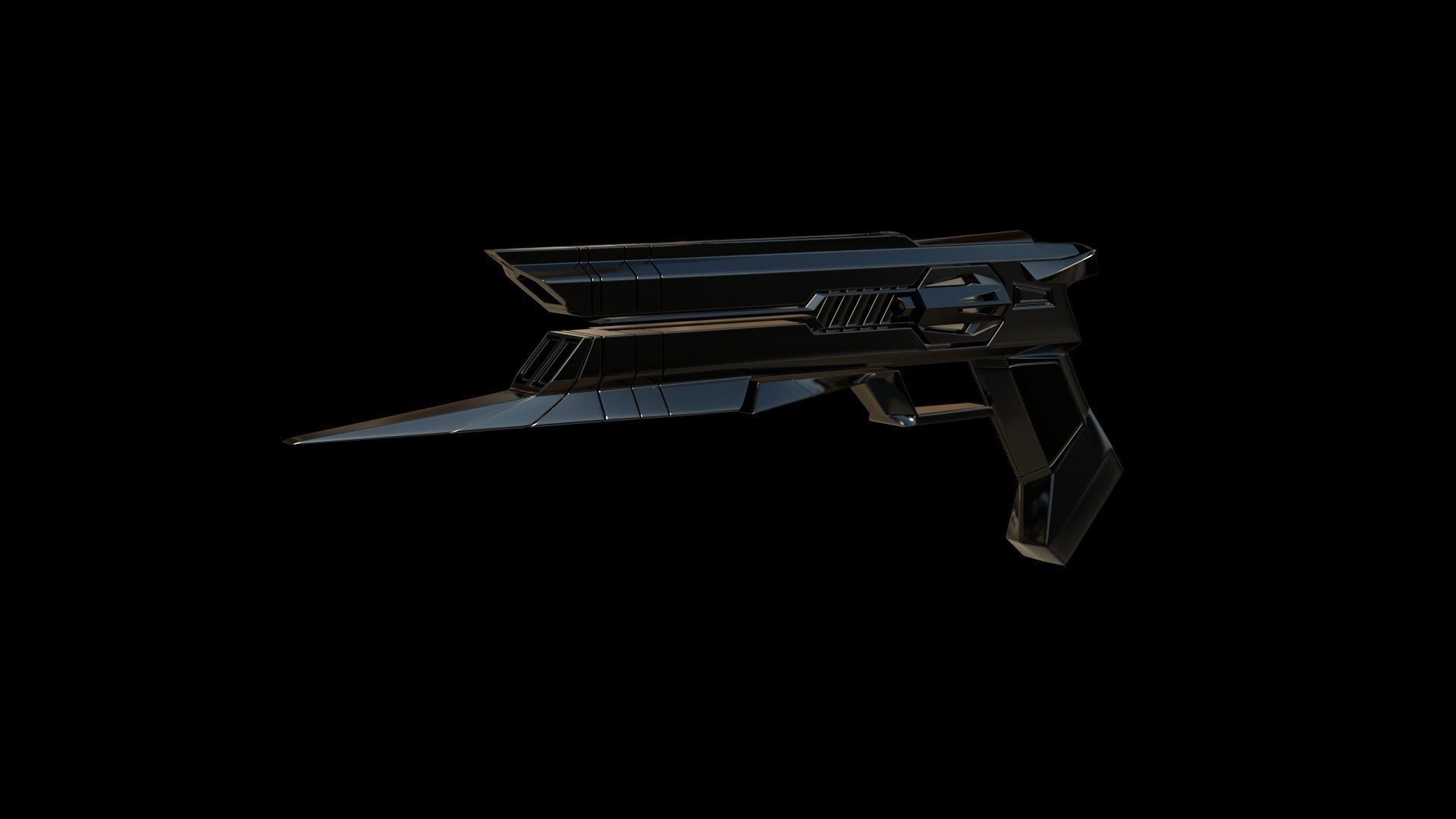 Sci-fi Futuristic blaster GUN free 3D model | CGTrader