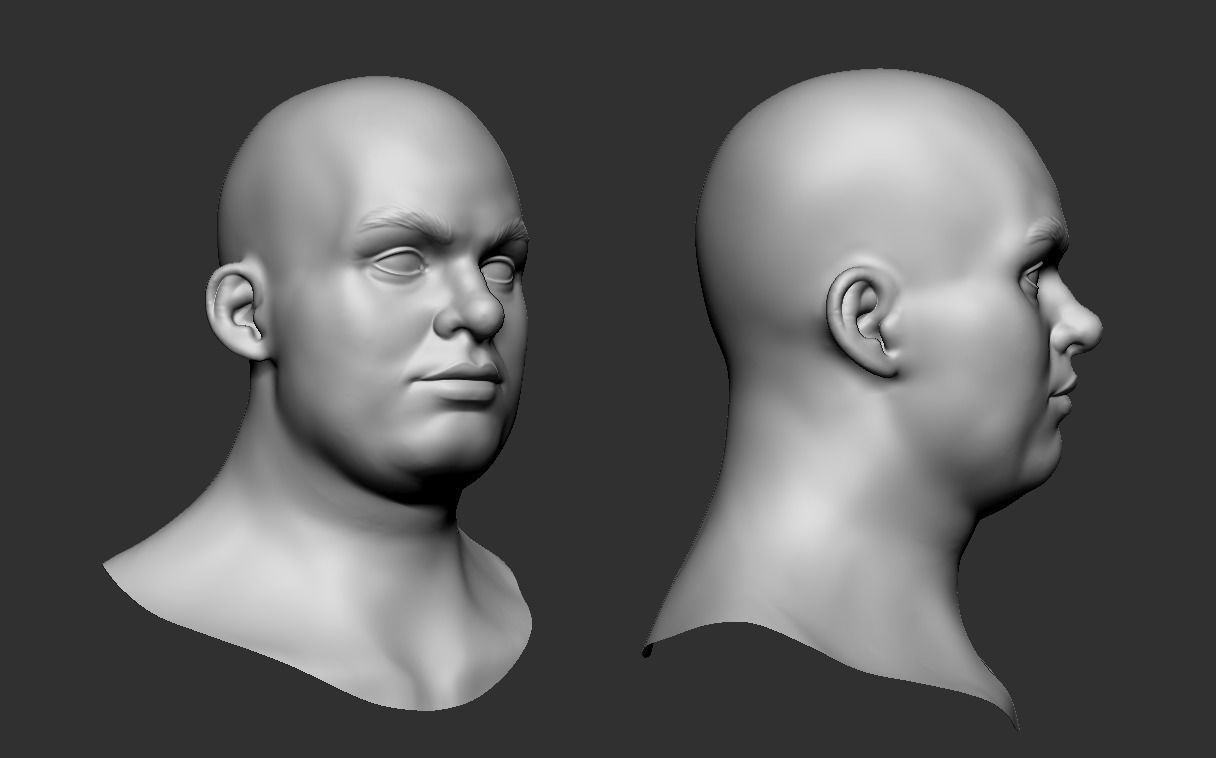 3D model Base mesh of stilized fat male head VR / AR / low-poly | CGTrader