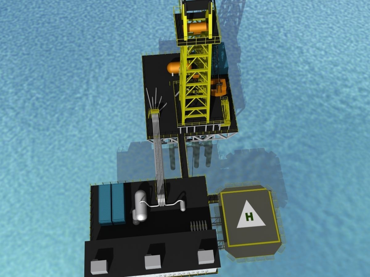 Offshore Oil Rig 3D model rigged | CGTrader