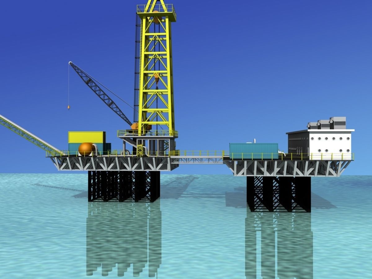 Offshore Oil Rig 3D model rigged | CGTrader
