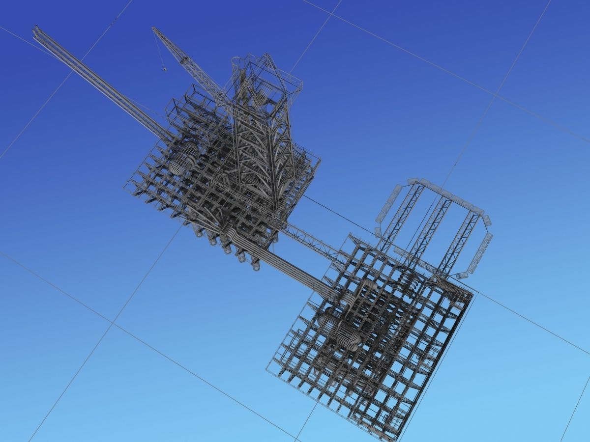 Offshore Oil Rig 3D model rigged | CGTrader