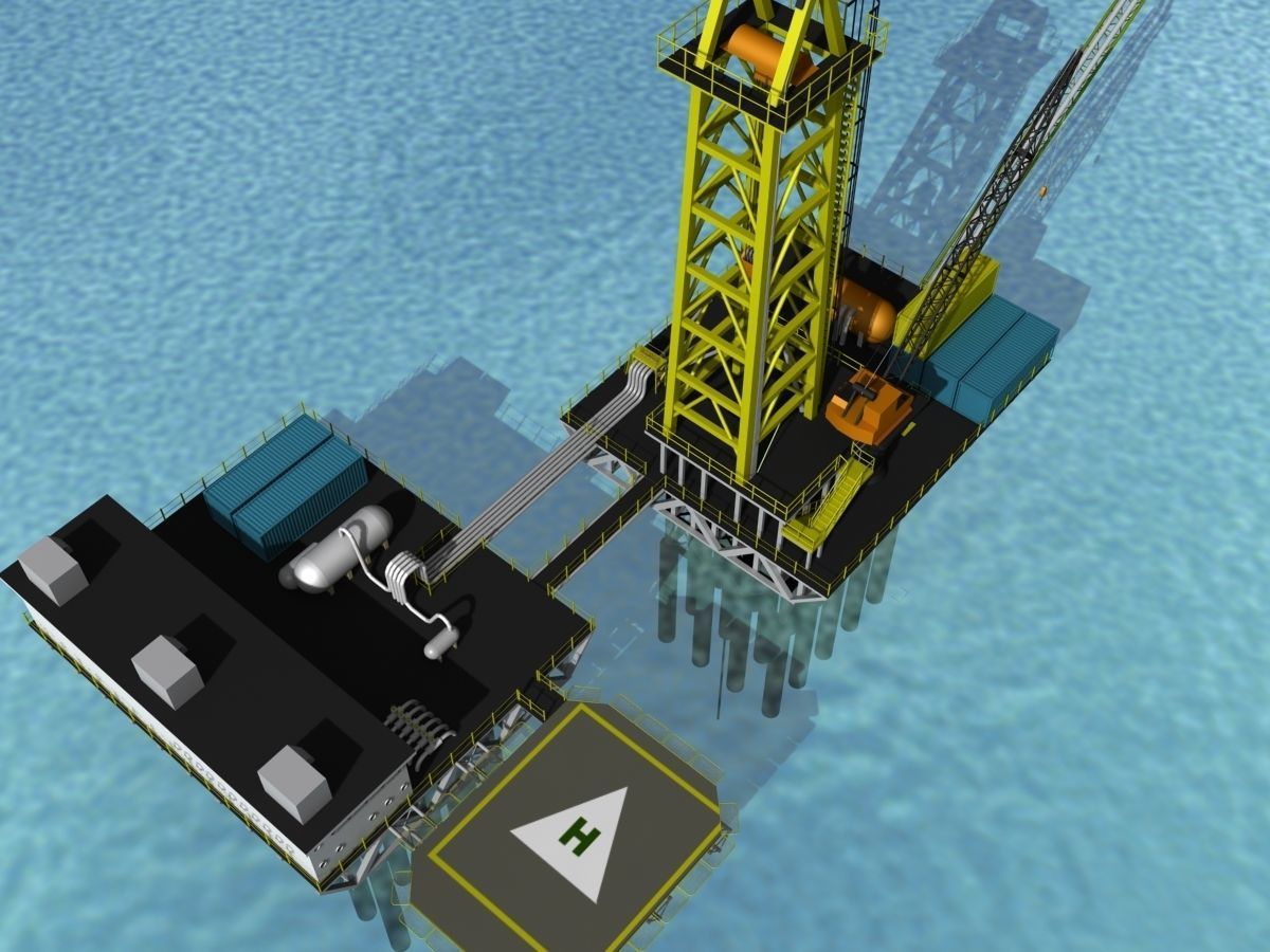 Offshore Oil Rig 3D model rigged | CGTrader