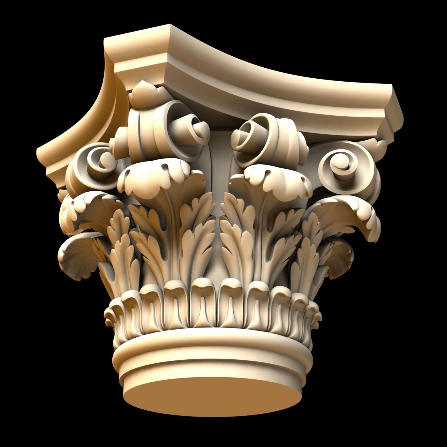 carved capital 1 3D model | CGTrader