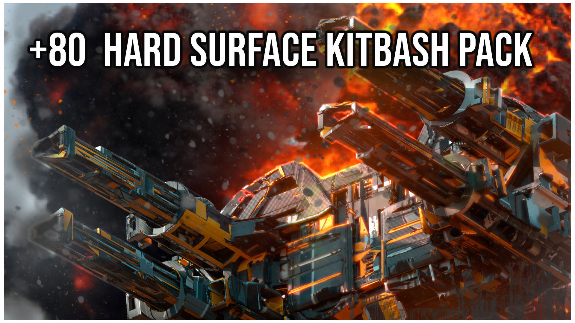84 Hard Surface Mechanical Sci-Fi Kitbash Pack 3D model | CGTrader