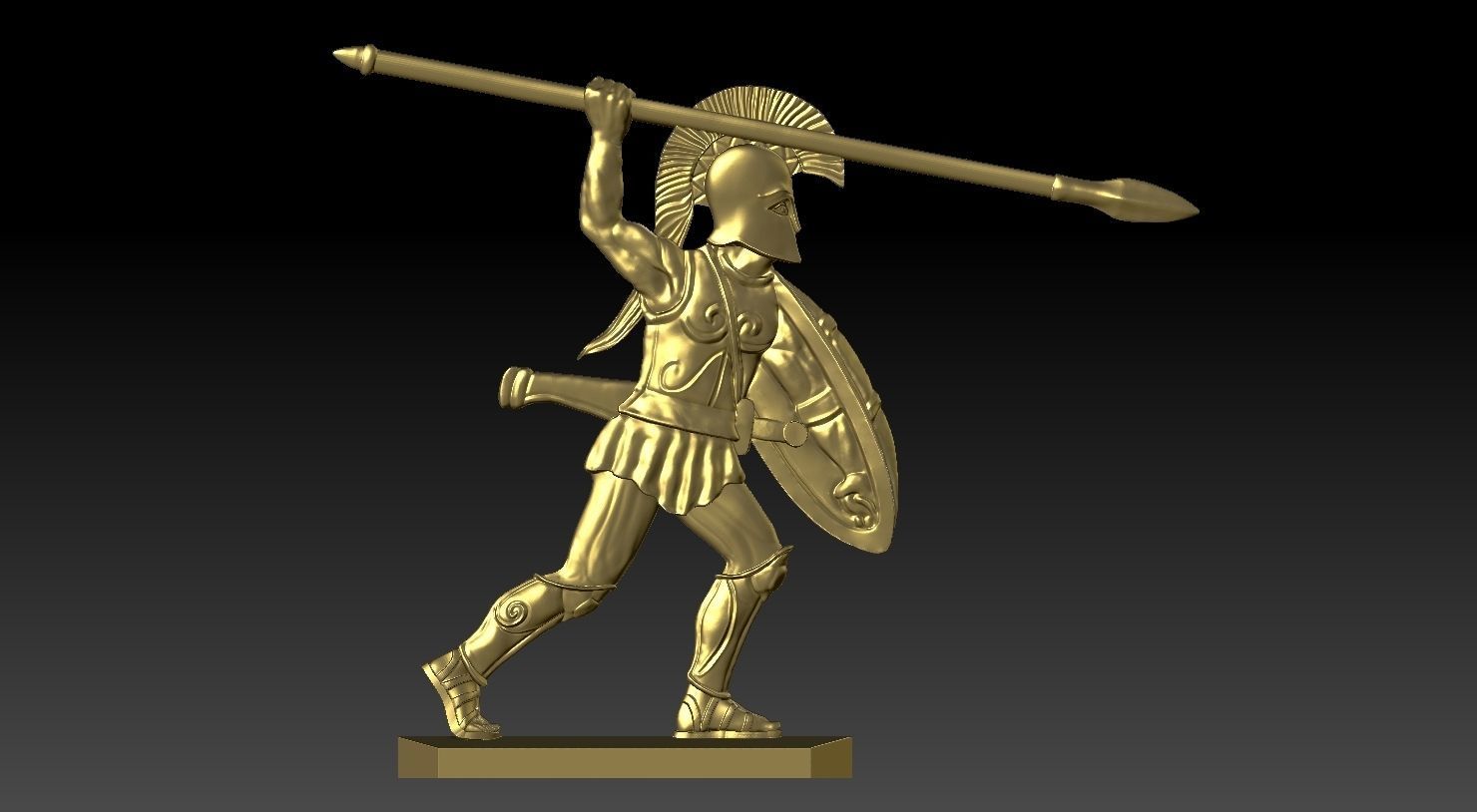 greek hoplite with spear 2 3D model 3D printable | CGTrader