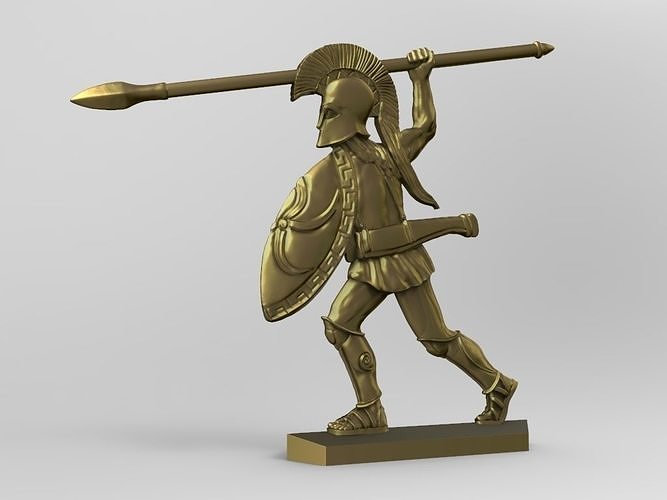 greek hoplite with spear 2 3D model 3D printable | CGTrader