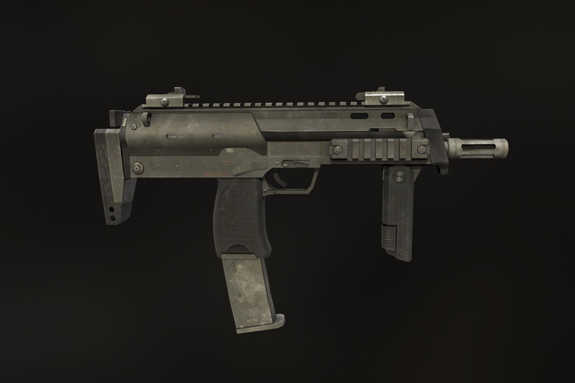 3D model Submachine MP7 VR / AR / low-poly MAX OBJ FBX BLEND