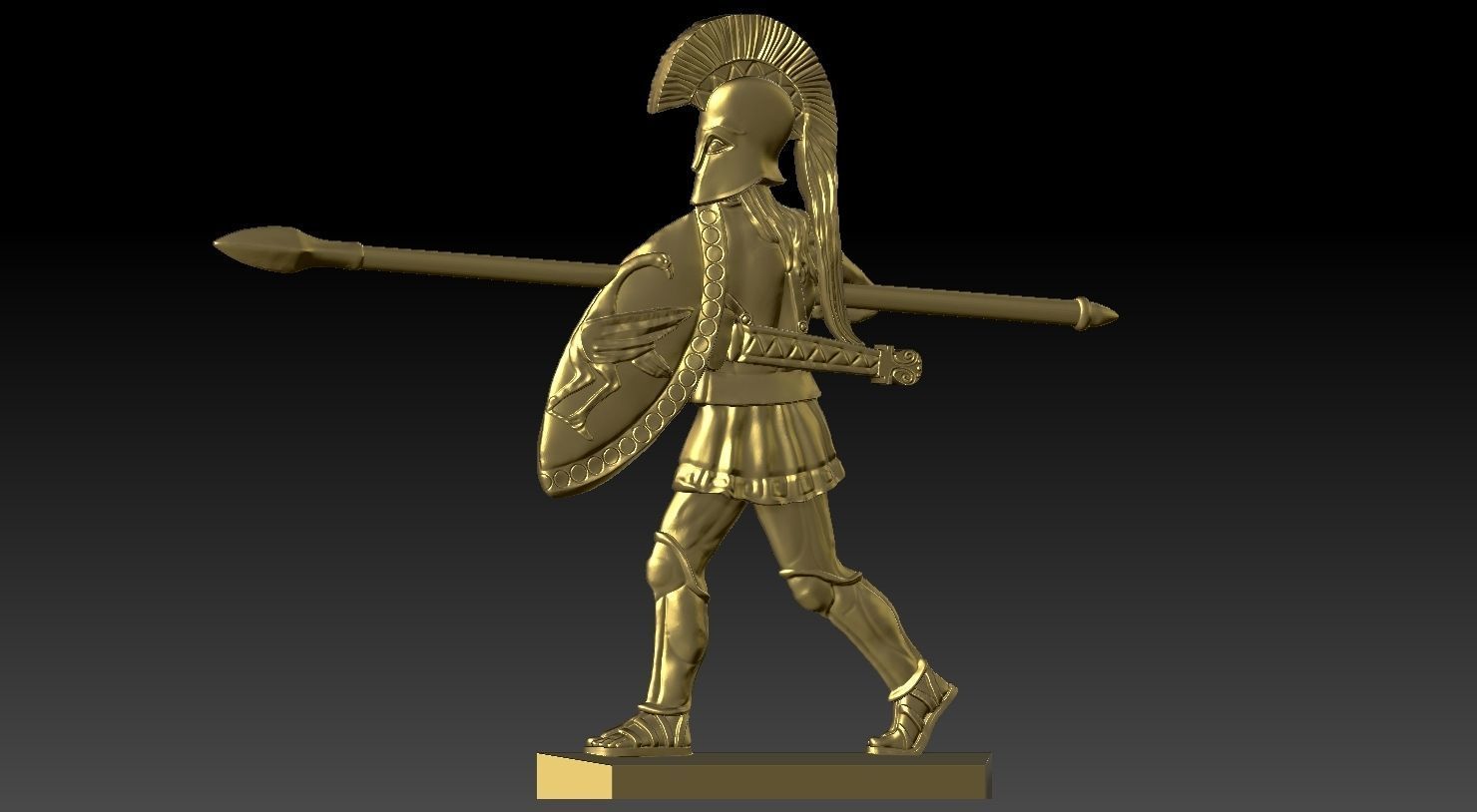 greek hoplite with spear 3 3D model 3D printable | CGTrader