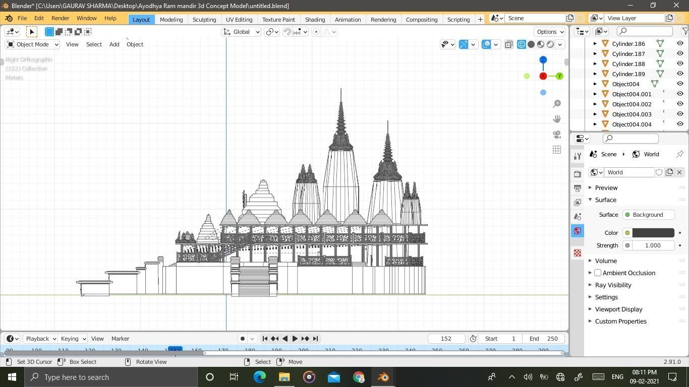 3D model RAM MANDIR AYODHYA VR / AR / low-poly | CGTrader