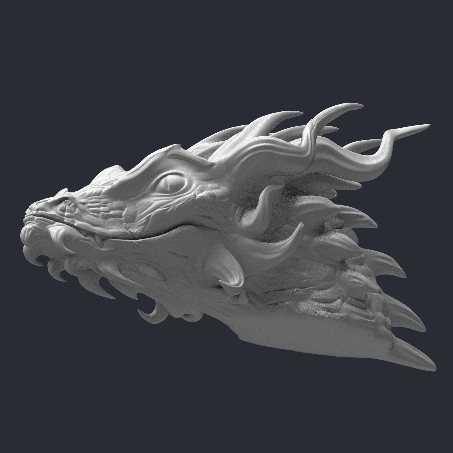 Dragon head 3D print model 3D model 3D printable | CGTrader