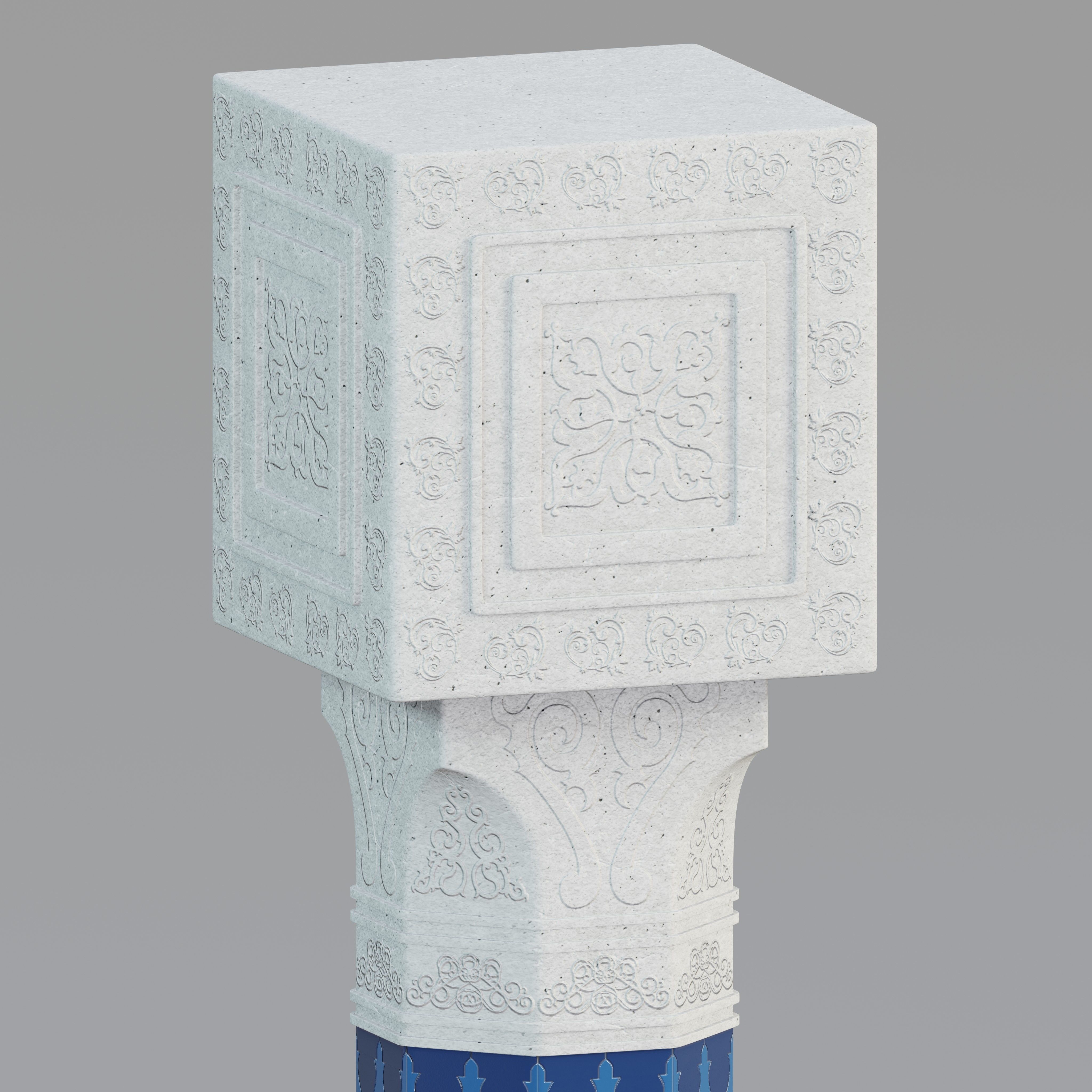 Moroccan tiled pillar 3D model | CGTrader