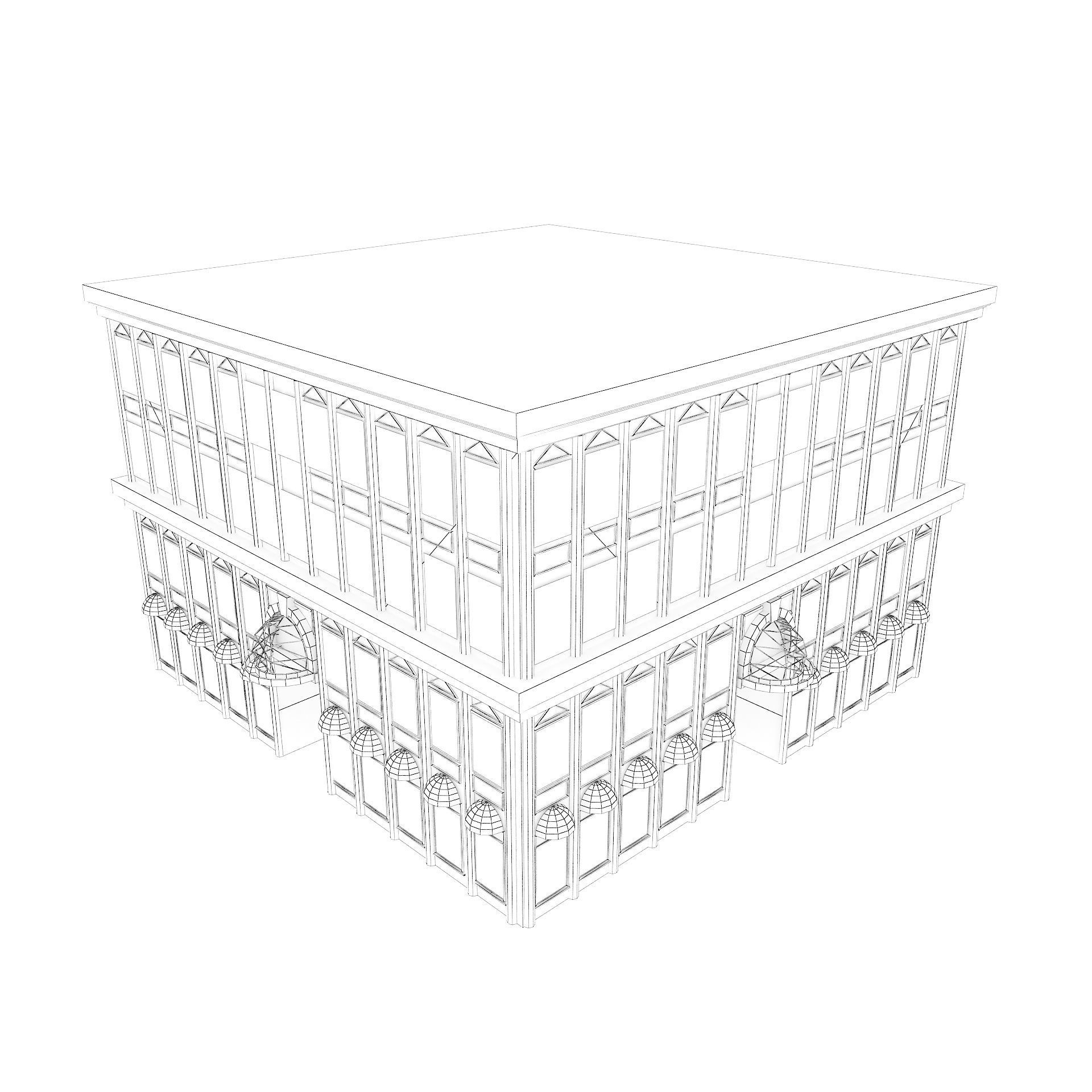 3D model building low poly 7 VR / AR / low-poly | CGTrader