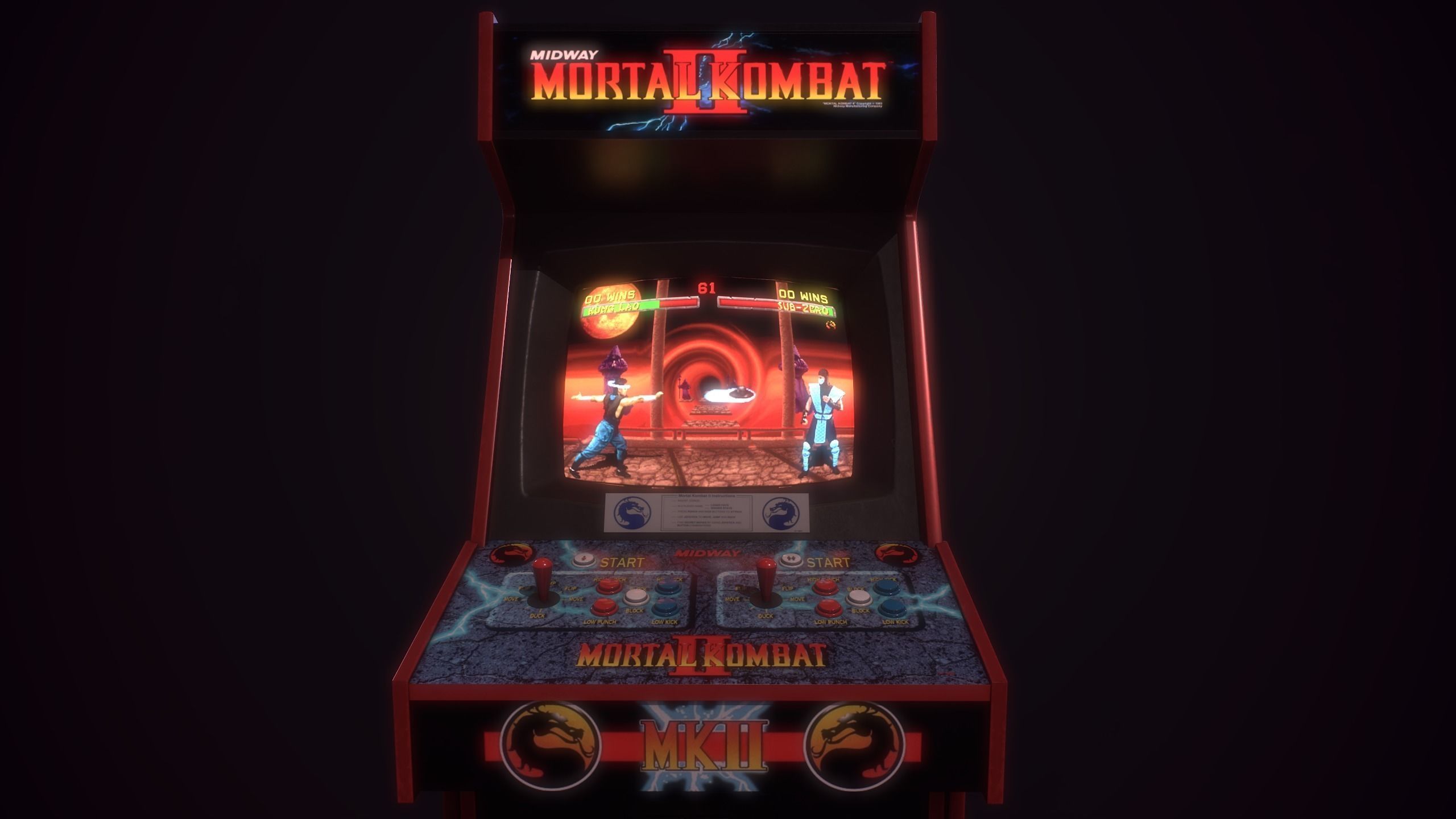 3D model Mortal Kombat 2 Arcade Machine VR / AR / low-poly | CGTrader